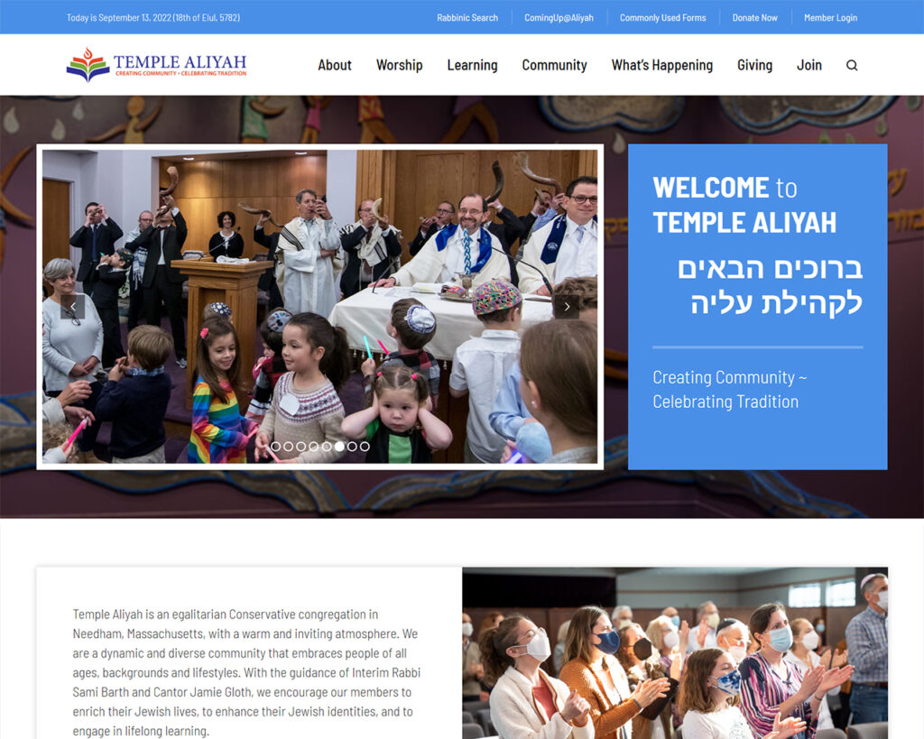 Synagogue Website Design Portfolio of Synagogue Websites